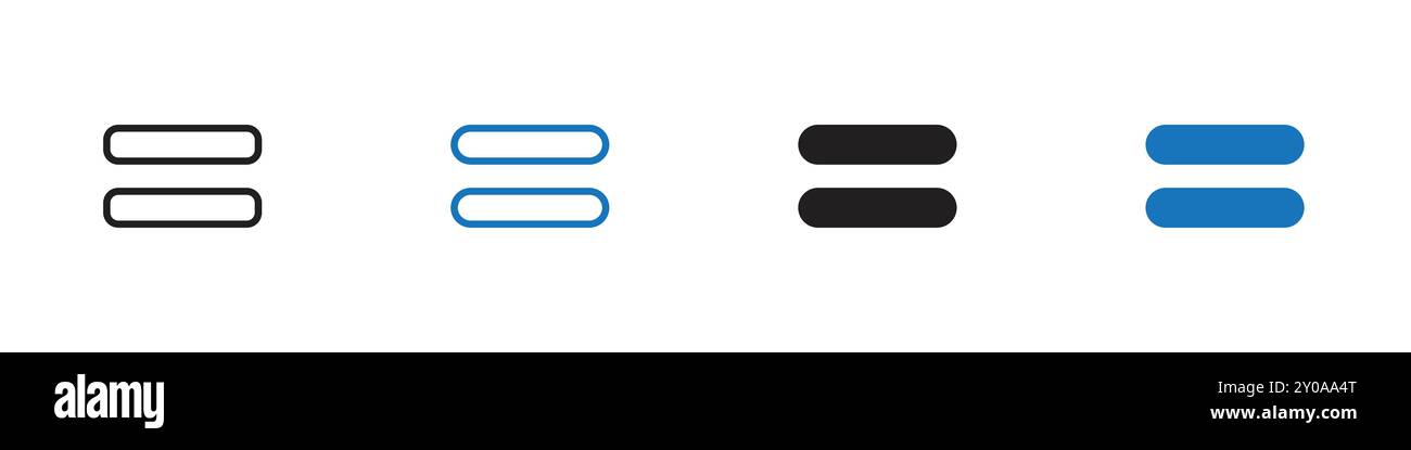 Equal icon linear vector graphics sign or symbol set for web app ui Stock Vector Image & Art - Alamy