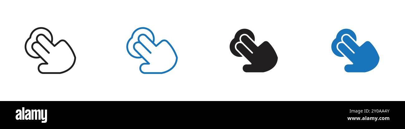 Double click icon icon linear vector graphics sign or symbol set for web app ui Stock Vector ...