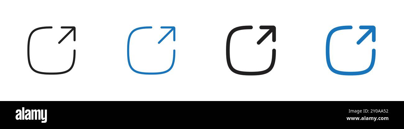 External Link Linear Vector Graphics Sign Or Symbol Set For Web App Ui Stock Vector Image And Art