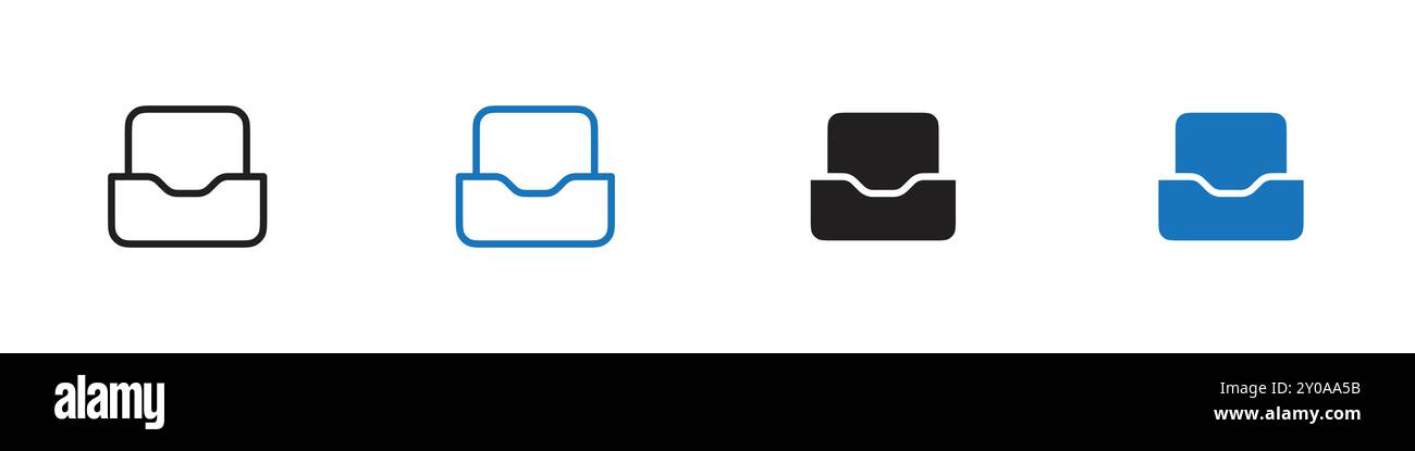 Inbox icon linear vector graphics sign or symbol set for web app ui ...