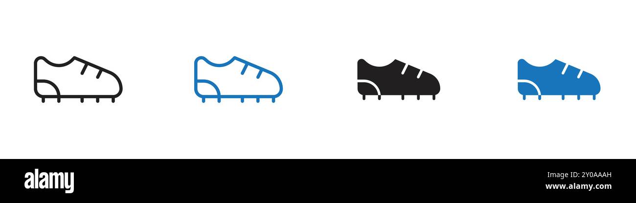 Football shoe icon linear vector graphics sign or symbol set for web ...