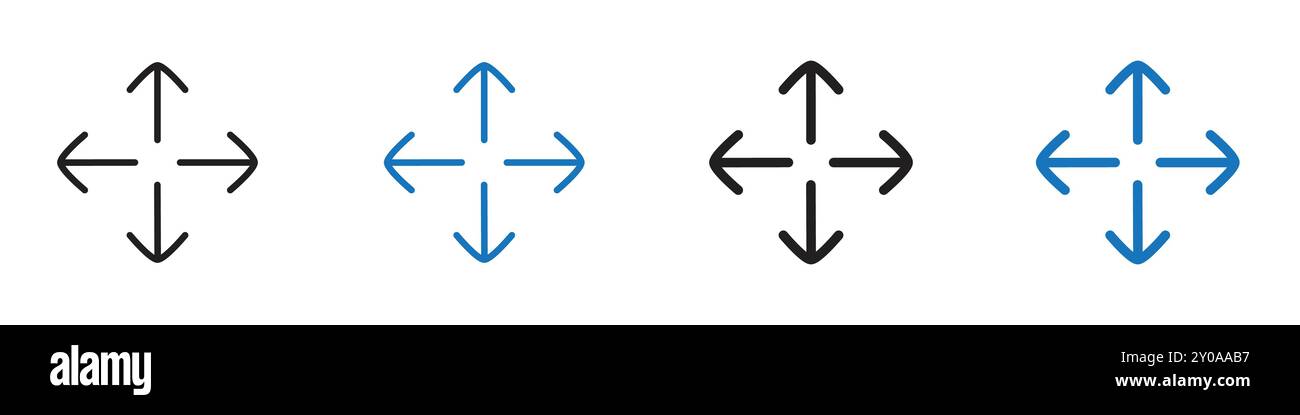 Expand icon linear vector graphics sign or symbol set for web app ui Stock Vector Image & Art ...
