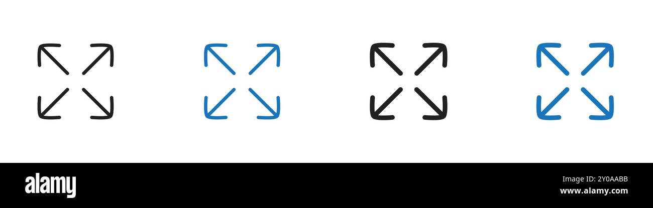 Expand icon linear vector graphics sign or symbol set for web app ui Stock Vector Image & Art ...