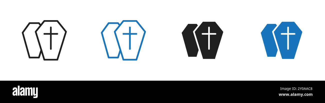 Coffin icon linear vector graphics sign or symbol set for web app ui ...