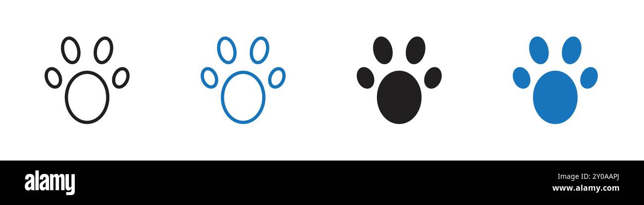 Paw icon linear vector graphics sign or symbol set for web app ui Stock ...