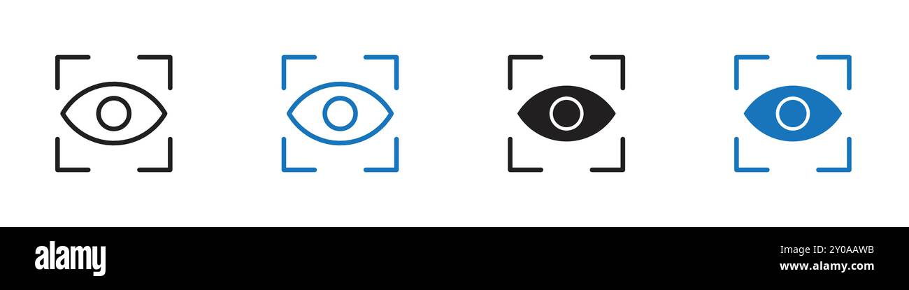 Eye vision icon linear vector graphics sign or symbol set for web app ui Stock Vector Image ...