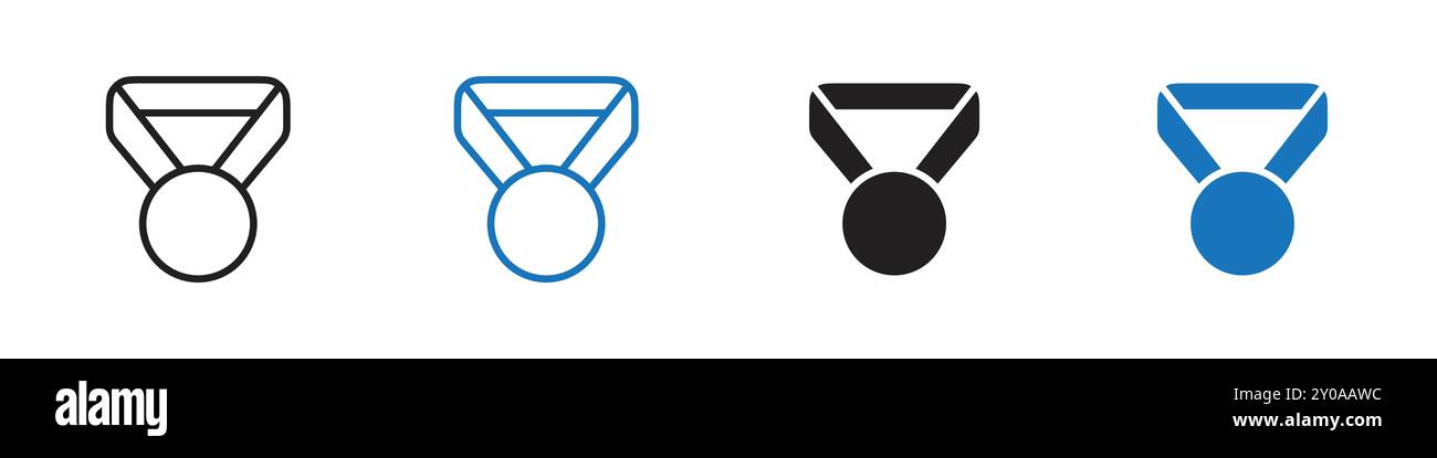 Medal icon linear vector graphics sign or symbol set for web app ui Stock Vector Image & Art - Alamy