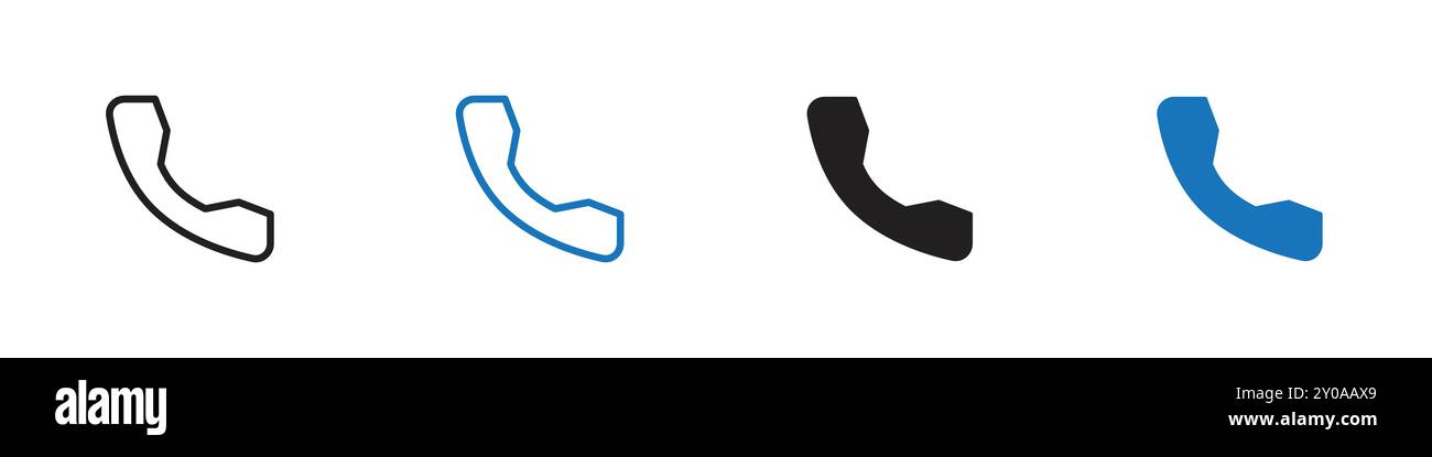 Phone Icon Linear Vector Graphics Sign Or Symbol Set For Web App Ui Stock Vector Image And Art Alamy