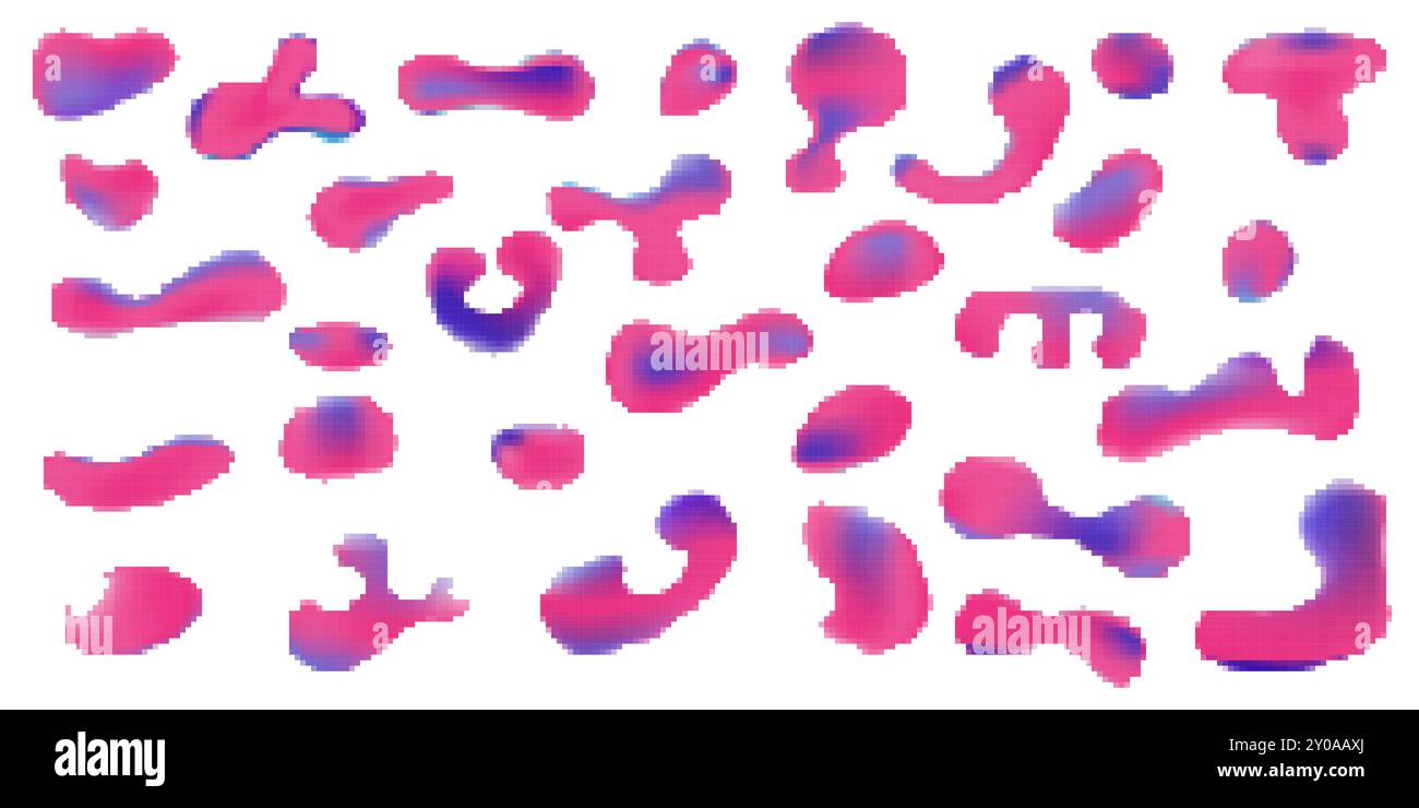 Set of abstract pixelated shapes. Liquid shapes collection Stock Vector ...