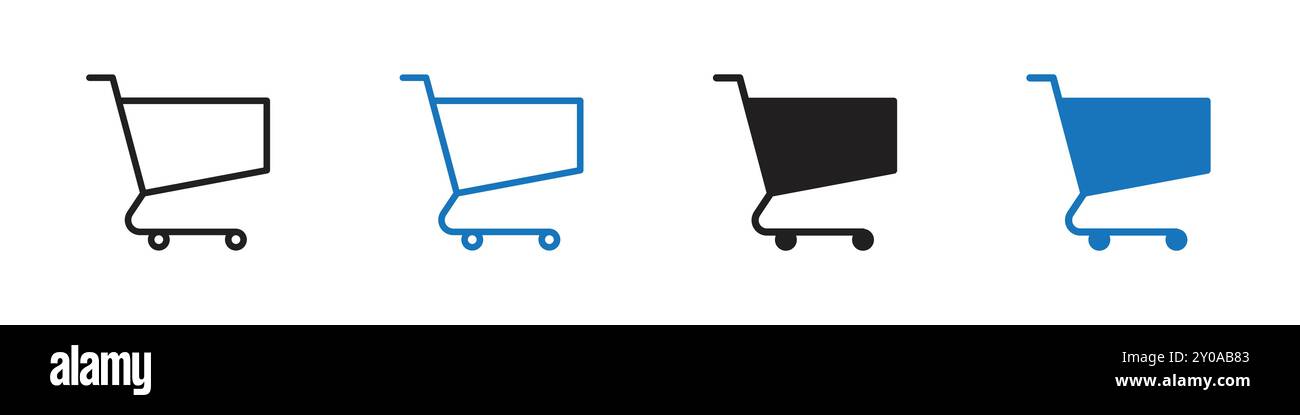 Shopping cart icon linear vector graphics sign or symbol set for web app ui Stock Vector Image ...