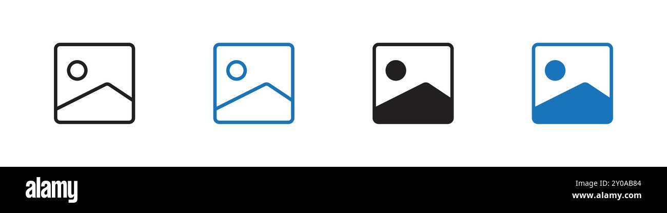Picture Icon Linear Vector Graphics Sign Or Symbol Set For Web App Ui