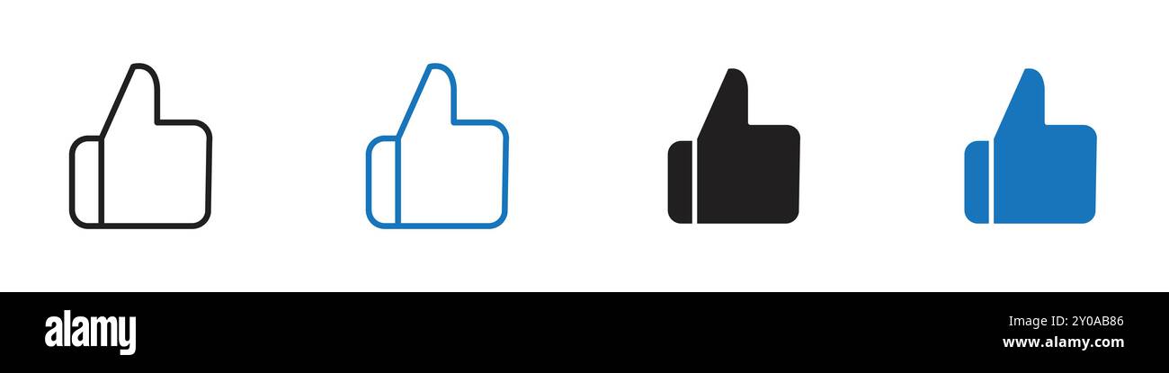 Thumbs up icon linear vector graphics sign or symbol set for web app ui Stock Vector Image & Art ...