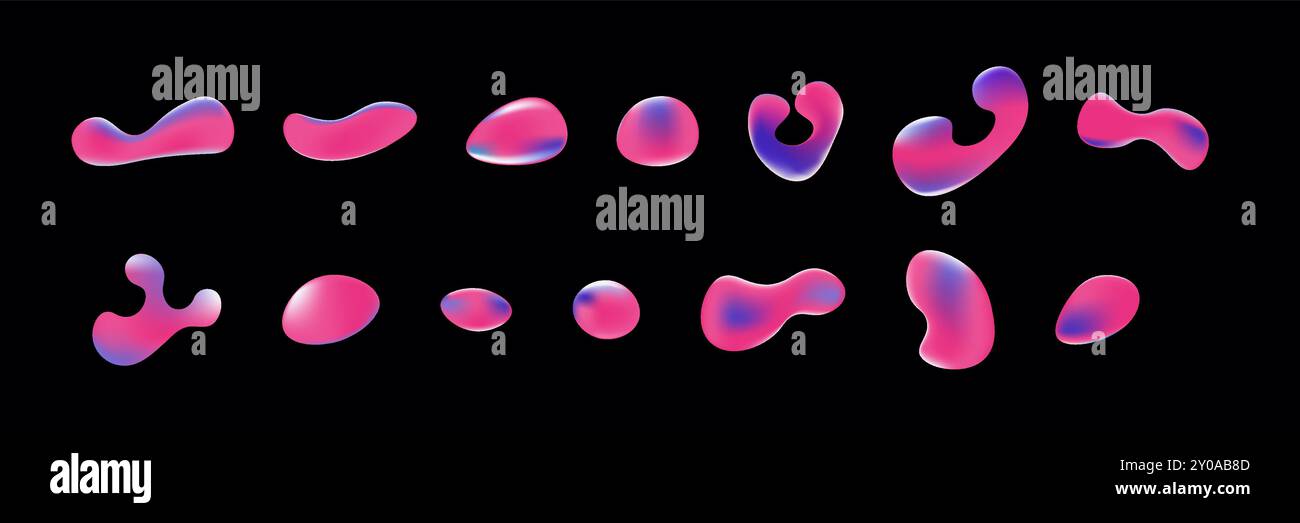 Set of abstract pixelated shapes. Liquid shapes collection Stock Vector ...