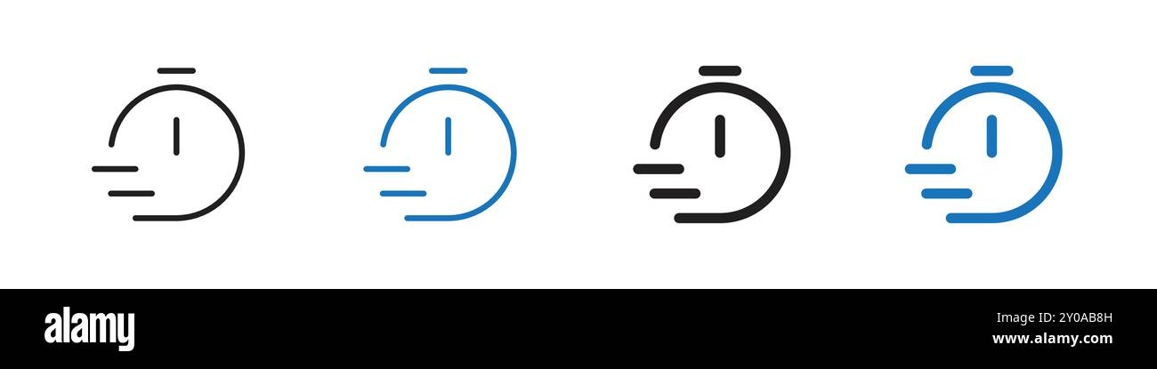 Stopwatch Icon Linear Vector Graphics Sign Or Symbol Set For Web App Ui Stock Vector Image And Art