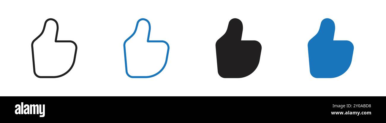 Thumbs up icon linear vector graphics sign or symbol set for web app ui Stock Vector Image & Art ...