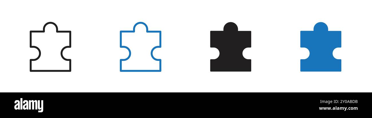 Puzzle icon linear vector graphics sign or symbol set for web app ui Stock Vector Image & Art ...