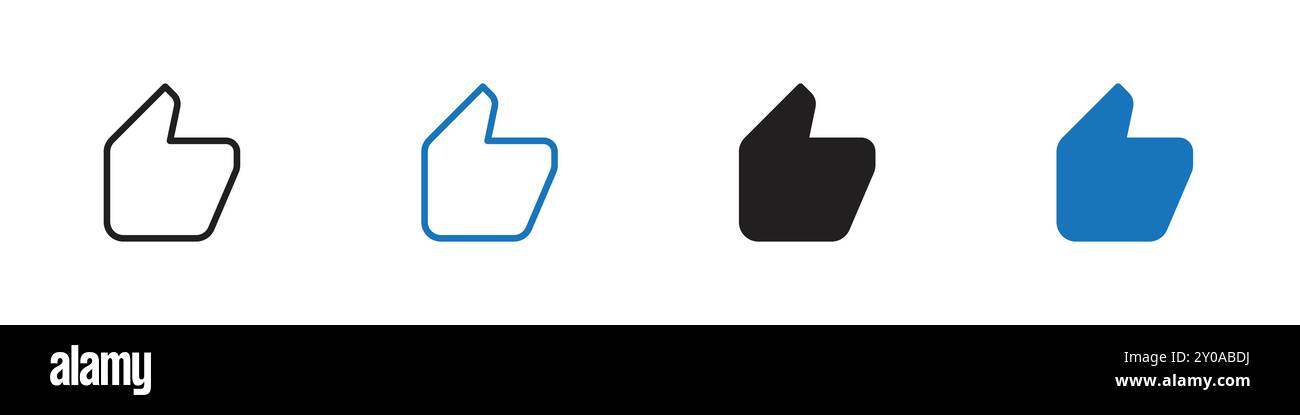 Thumbs up linear vector graphics sign or symbol set for web app ui Stock Vector Image & Art - Alamy