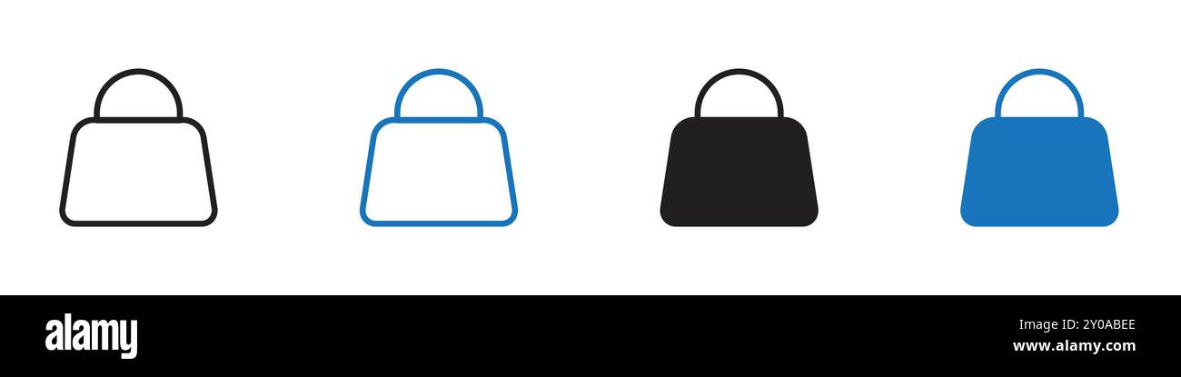 Shopping bag icon linear vector graphics sign or symbol set for web app ui Stock Vector Image ...