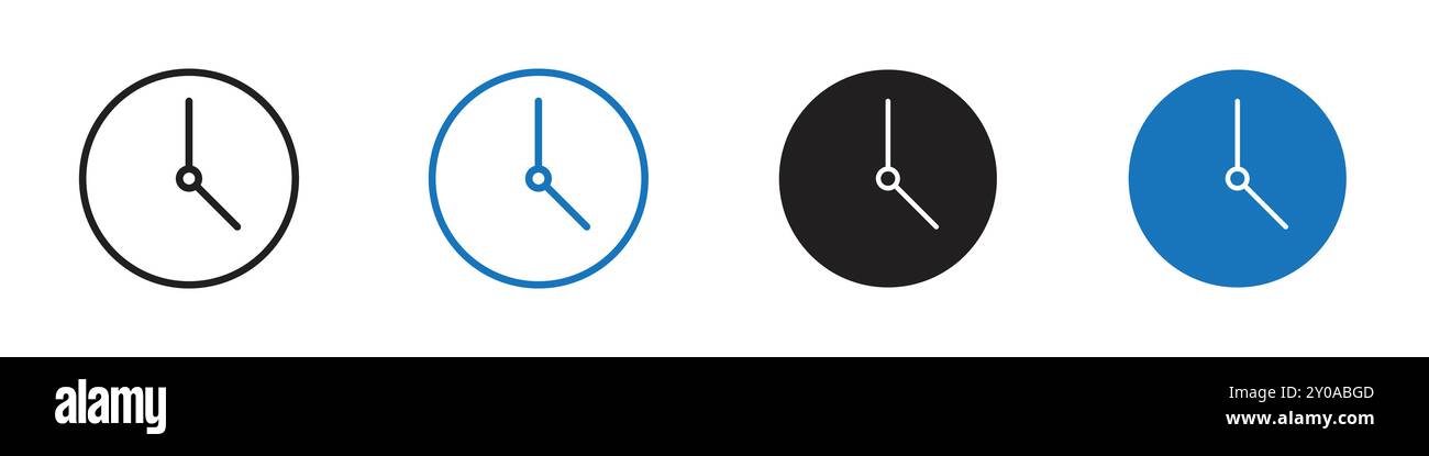 Time icon linear vector graphics sign or symbol set for web app ui Stock Vector Image & Art - Alamy