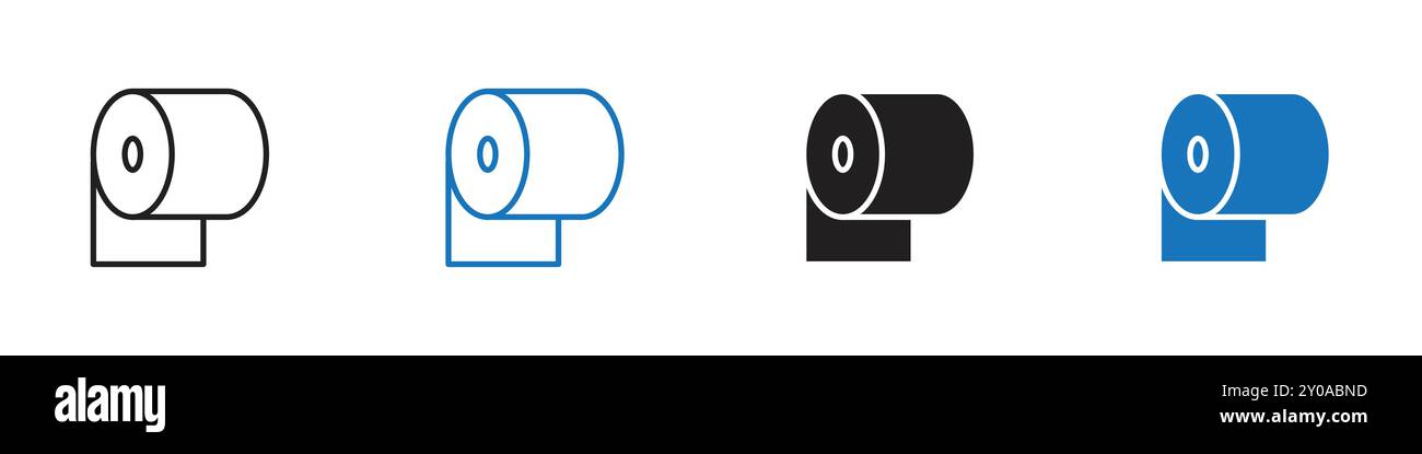 Toilet paper linear vector graphics sign or symbol set for web app ui ...