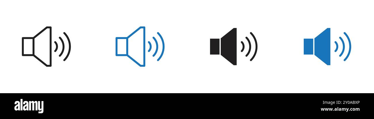 Volume icon linear vector graphics sign or symbol set for web app ui ...