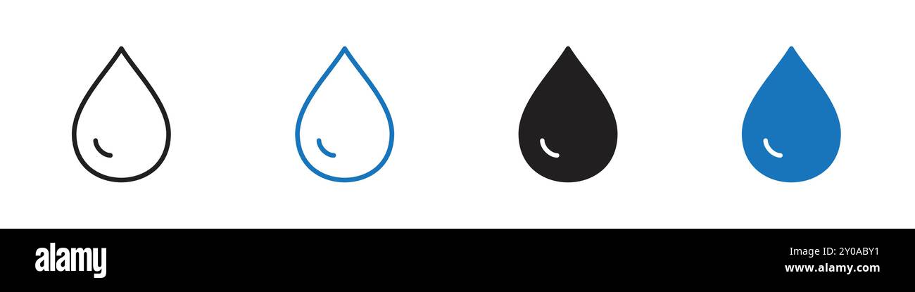 Water drop icon linear vector graphics sign or symbol set for web app ui Stock Vector Image ...