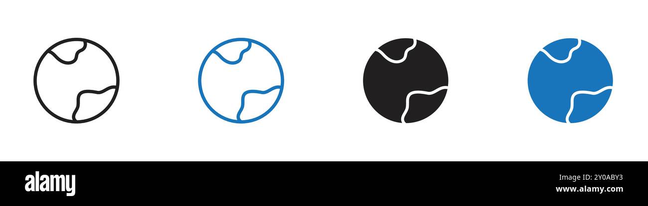 World icon linear vector graphics sign or symbol set for web app ui Stock Vector Image & Art - Alamy