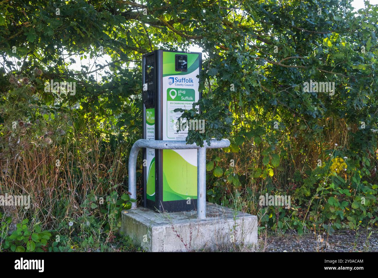 EV charging point for electric cars in Suffolk,UK Stock Photo - Alamy