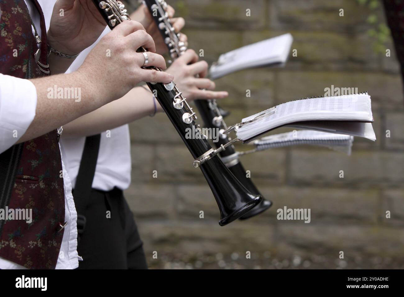 Clarinet player during a parade Stock Photo - Alamy