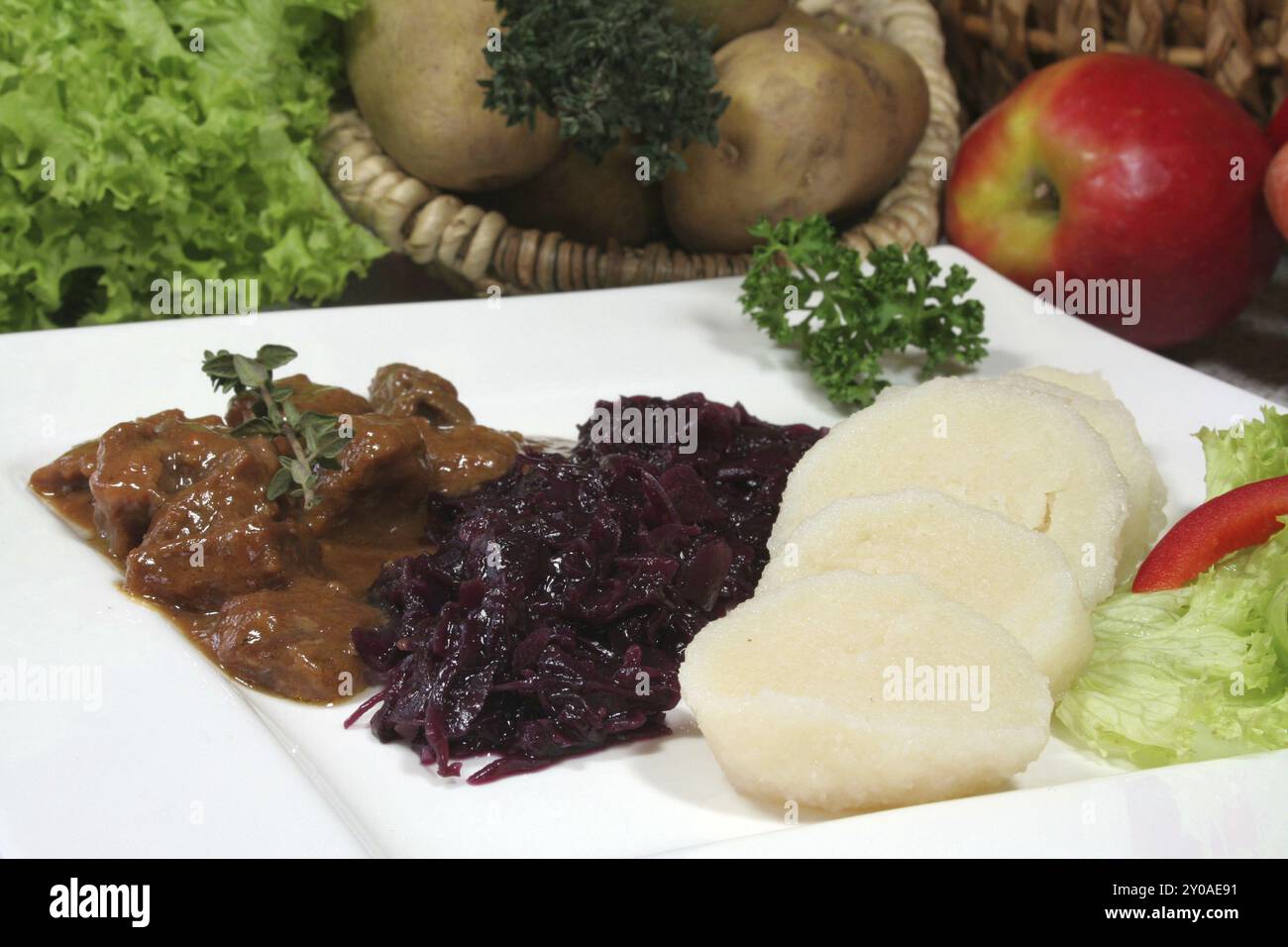 Game goulash dumplings red hi-res stock photography and images - Alamy