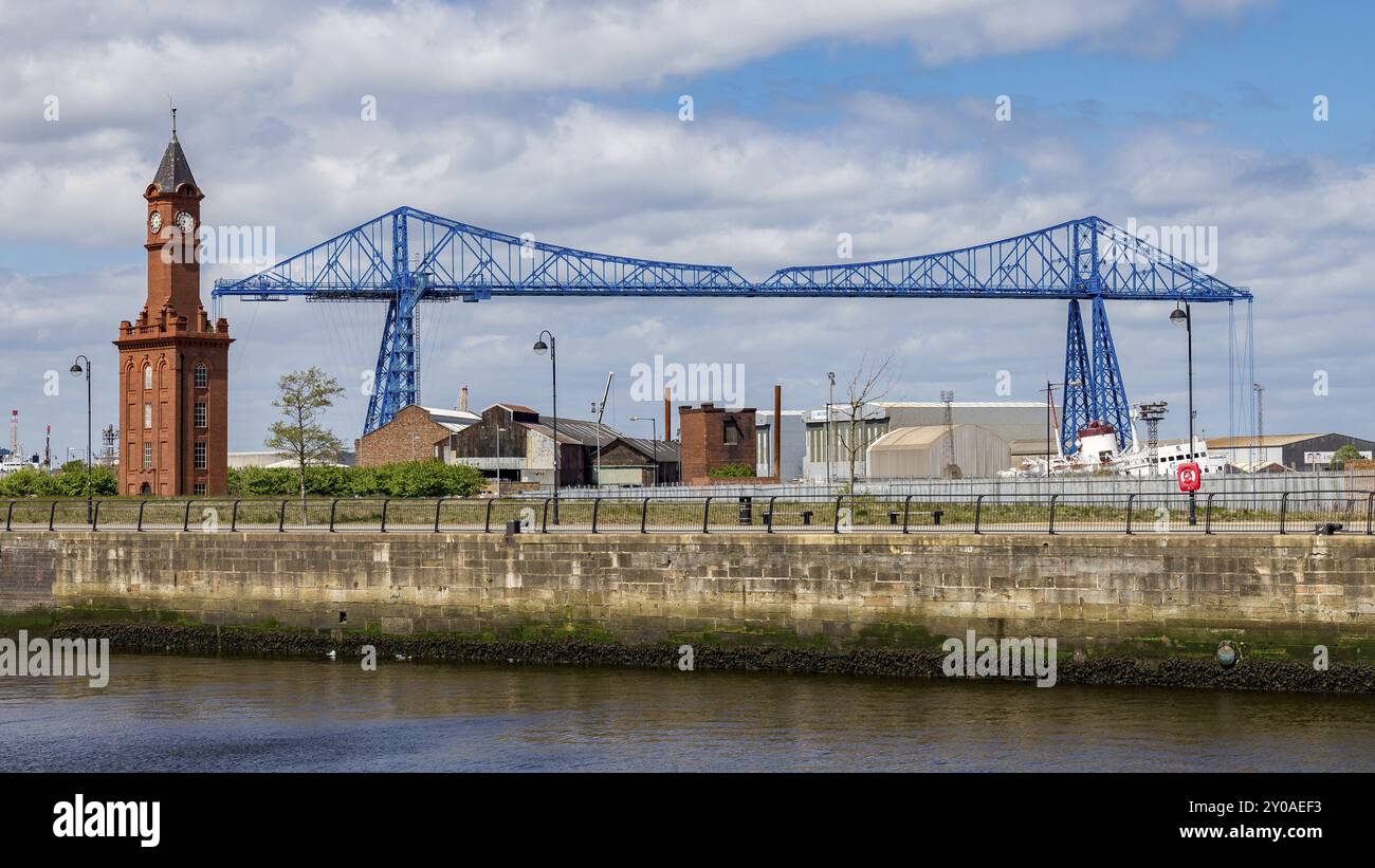 View from the Middlesbrough Docks to the Transporter Bridge ...