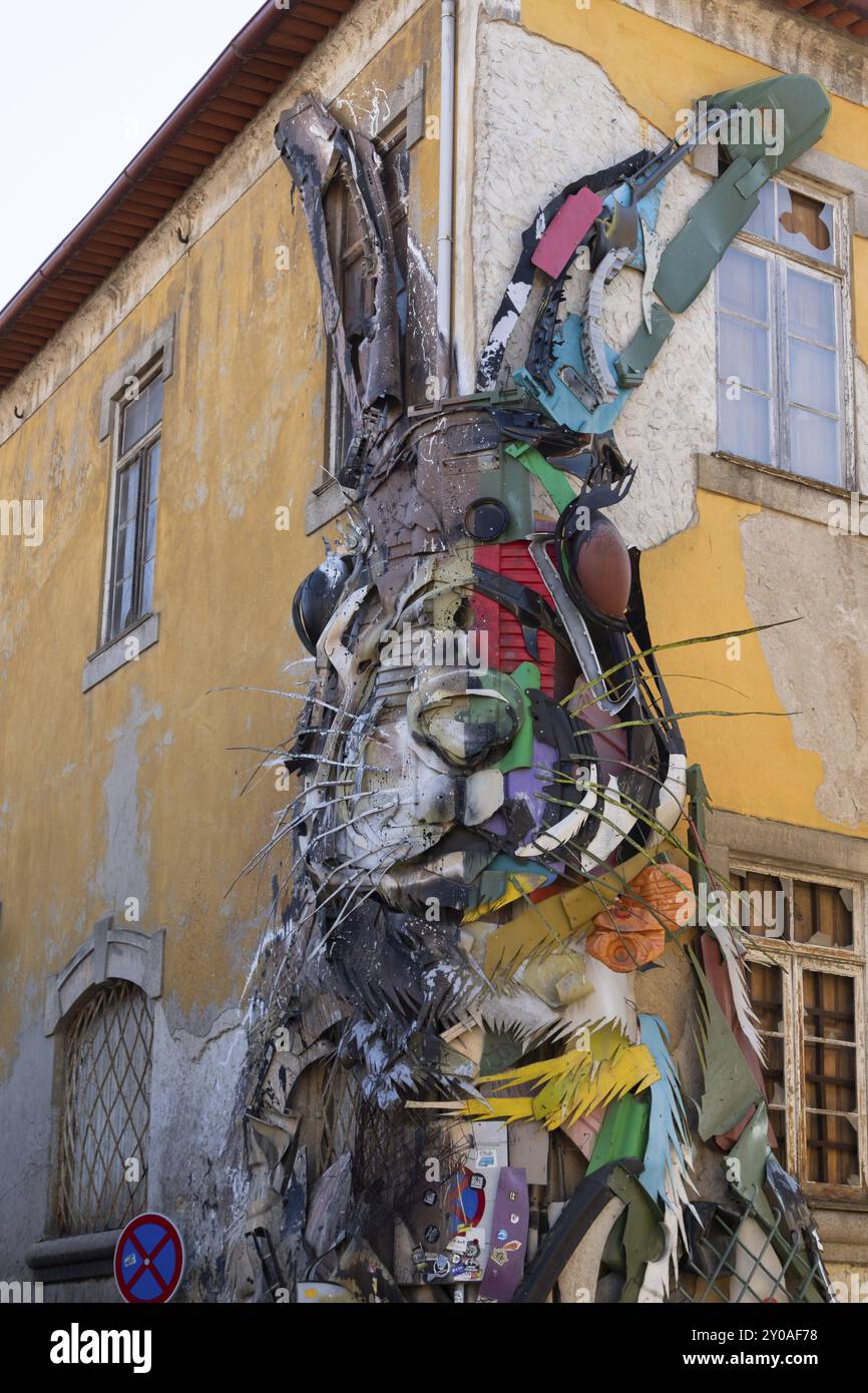 Landmark, street art, graffiti, sculpture Half Rabbit, artist Arturo ...