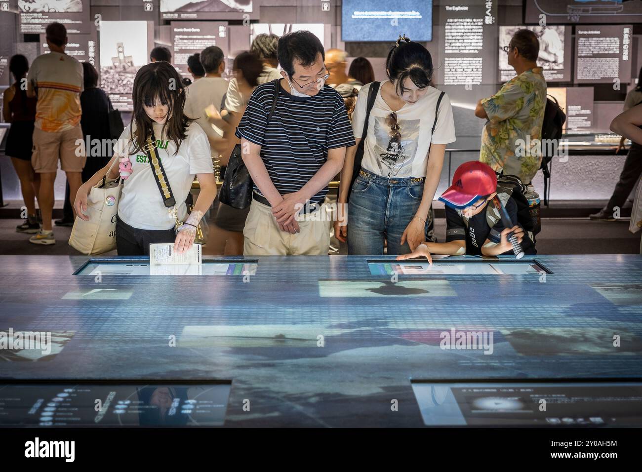 Exploring museum materials. Exhibition, interior, inside, the Hiroshima ...