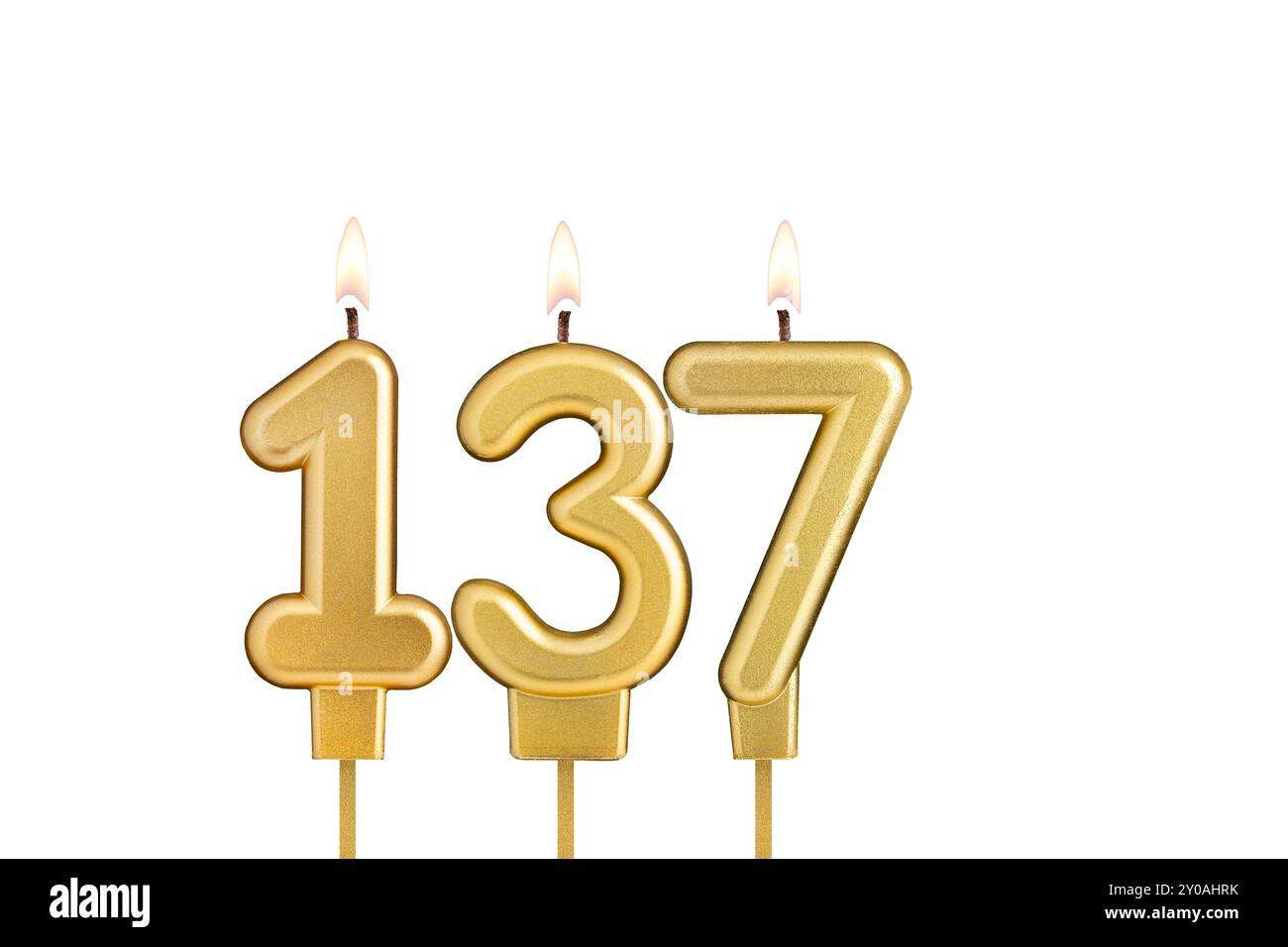 Birthday candle number 137 on white background Stock Photo - Alamy
