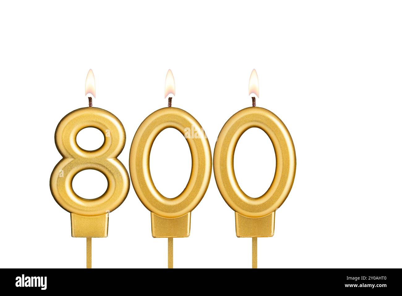 Birthday candle number 800 on white background Stock Photo - Alamy