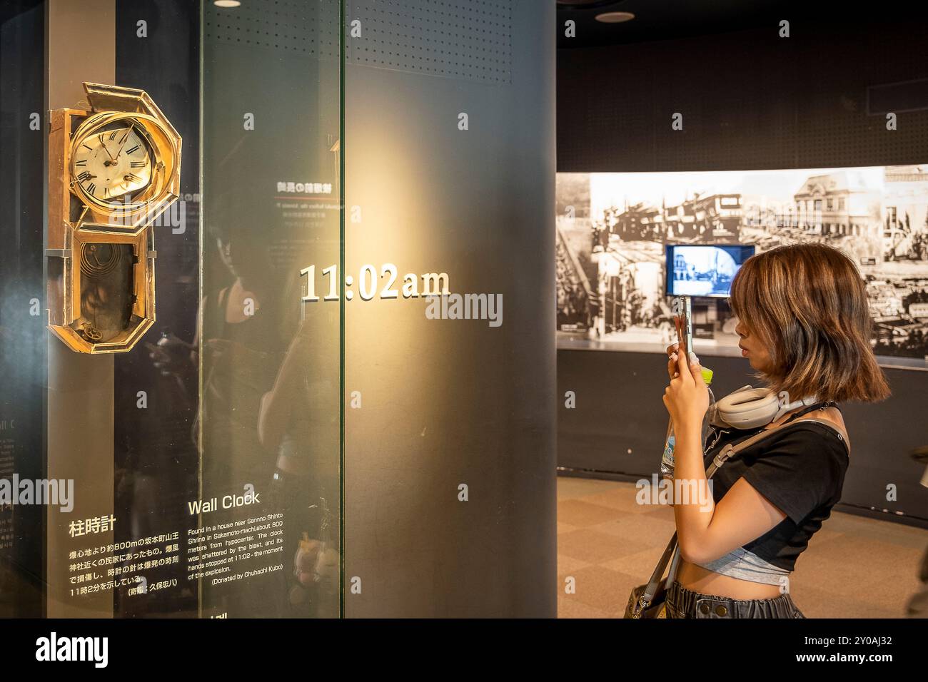 Wall Clock that suffered the atomic bombing in 1945, stopped at the ...