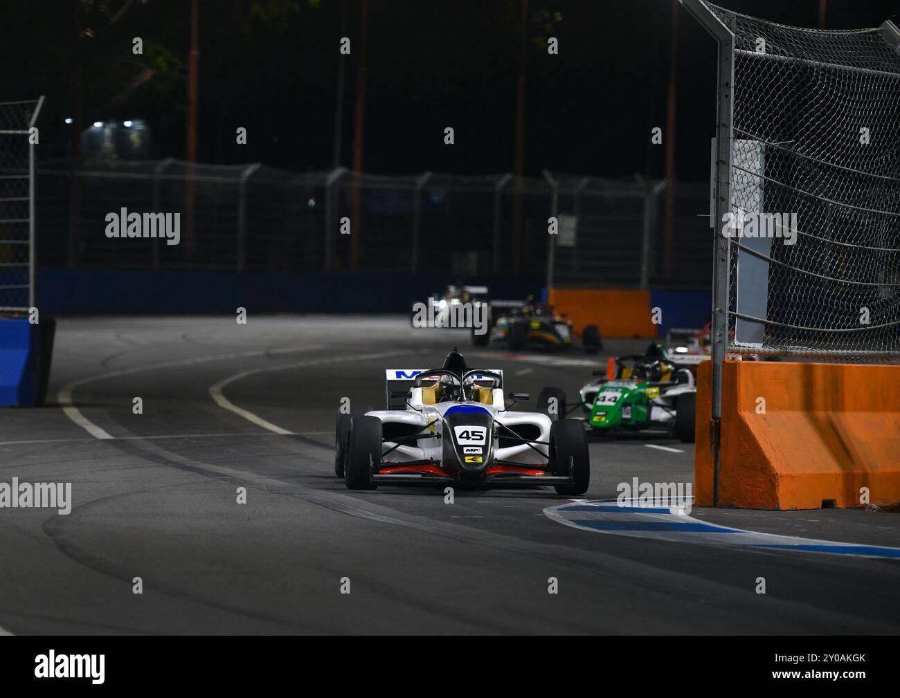 Chennai, INDIA. 1st Sep, 2024. F4 racing cars are on action speeding on ...