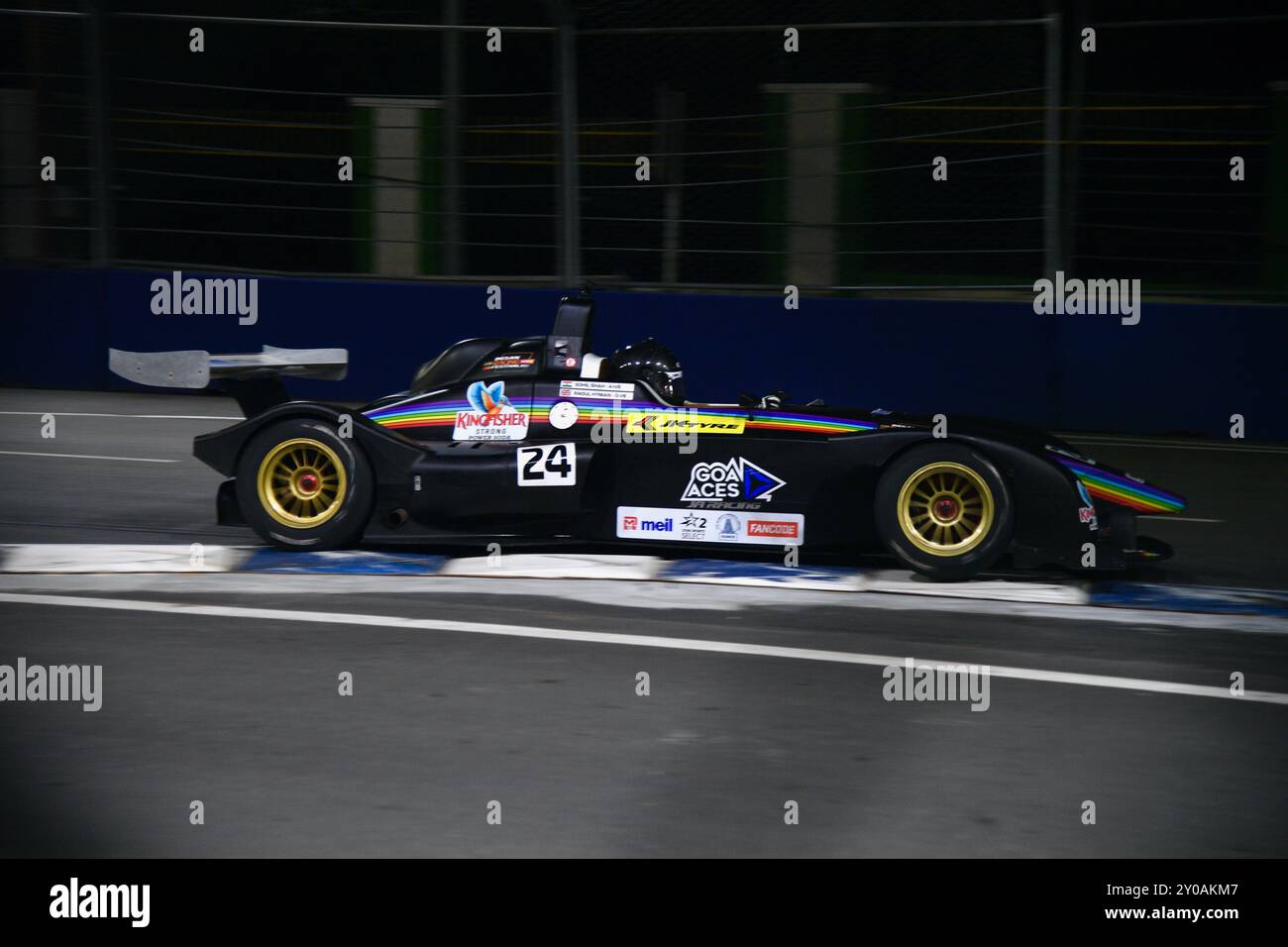 Chennai, INDIA. 1st Sep, 2024. F4 racing cars are on action speeding on ...