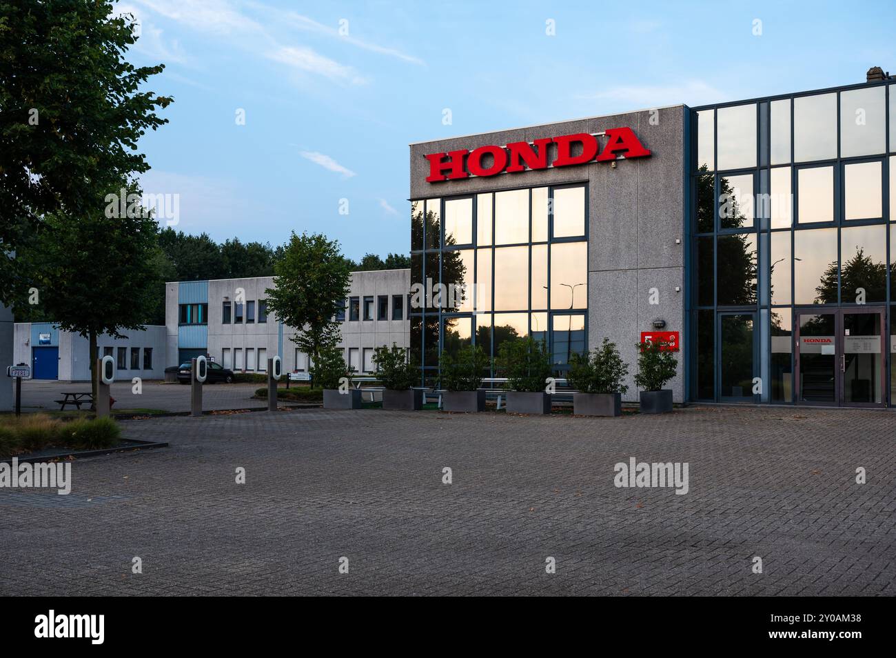 Zellik, Flelish Brabant, Belgium, 31 Aug, 2024 - Facade of the Honda ...