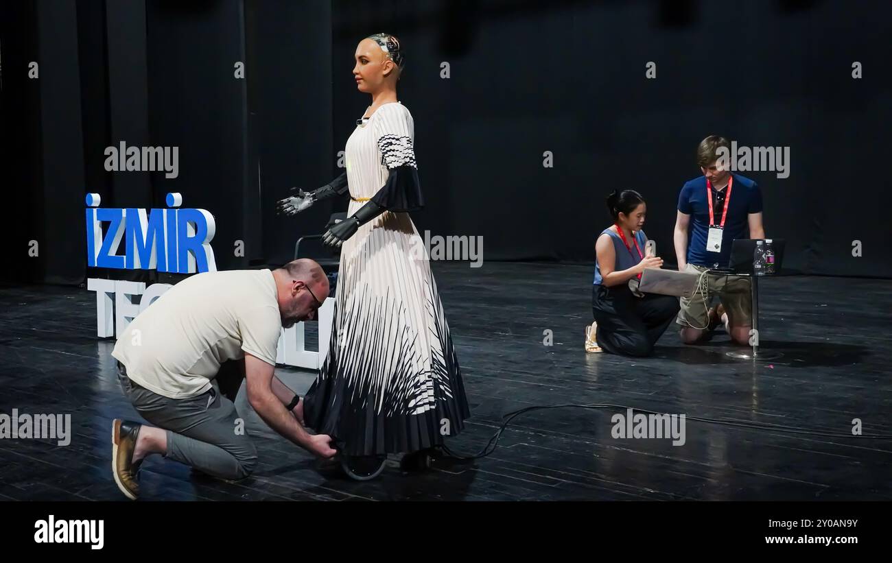 Izmir, Turkey. 01st Sep, 2024. Famous female social humanoid robot ...
