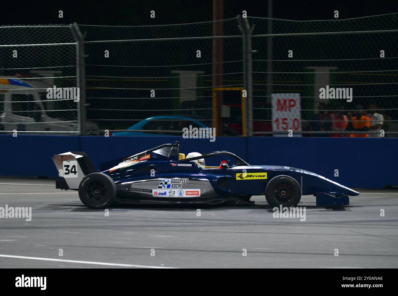 Chennai, INDIA. 1st Sep, 2024. F4 racing cars are on action speeding on ...