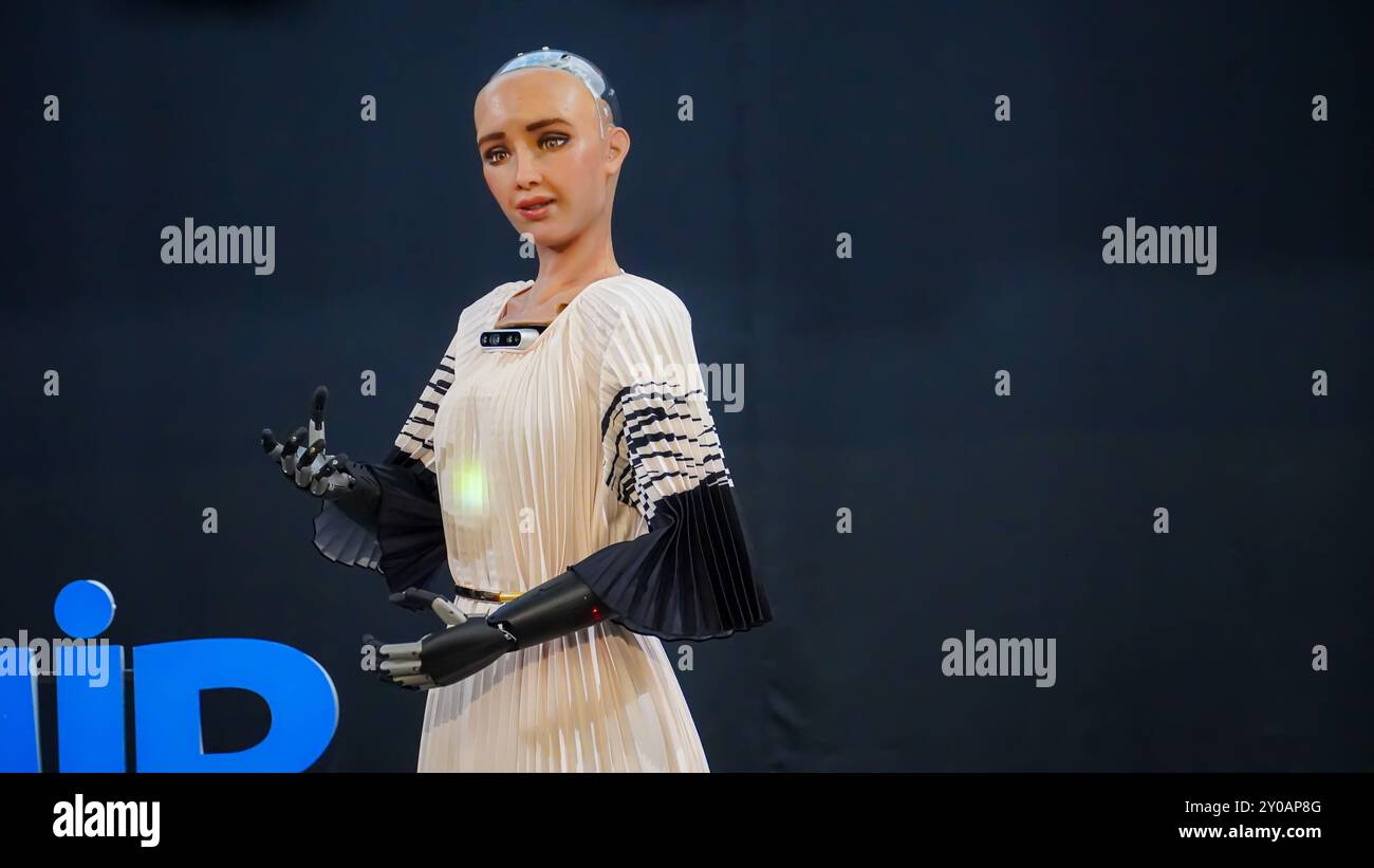 Izmir, Turkey. 01st Sep, 2024. Famous female social humanoid robot ...