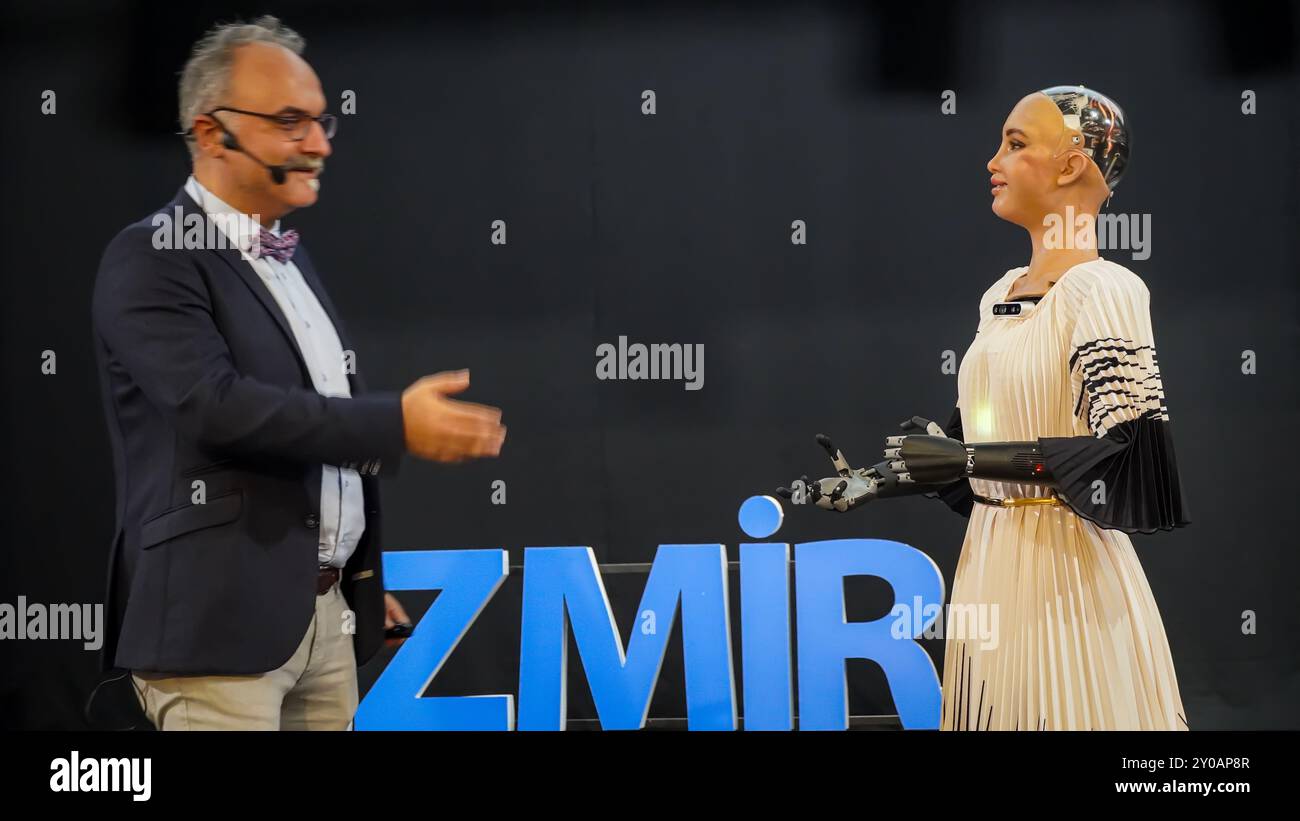 Izmir, Turkey. 01st Sep, 2024. Famous female social humanoid robot ...