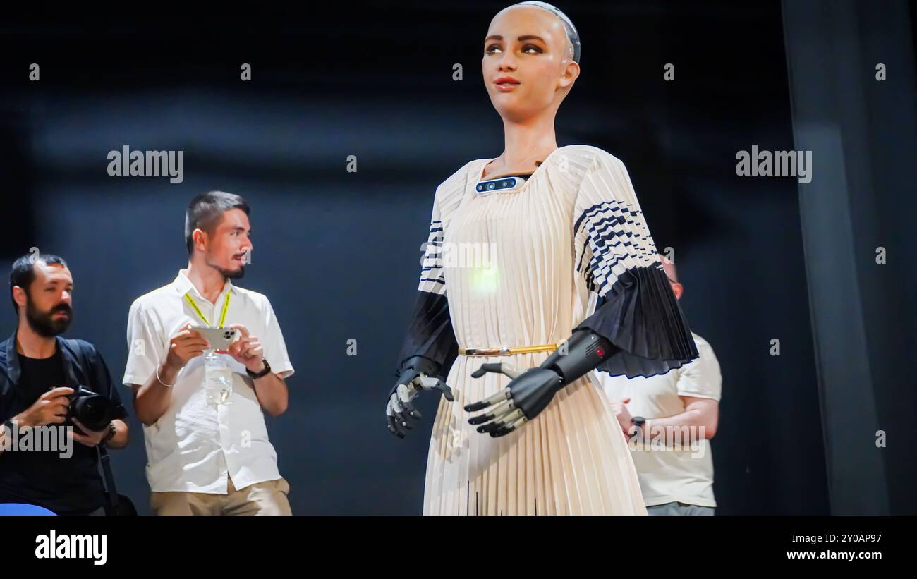 Izmir, Turkey. 01st Sep, 2024. Famous female social humanoid robot ...
