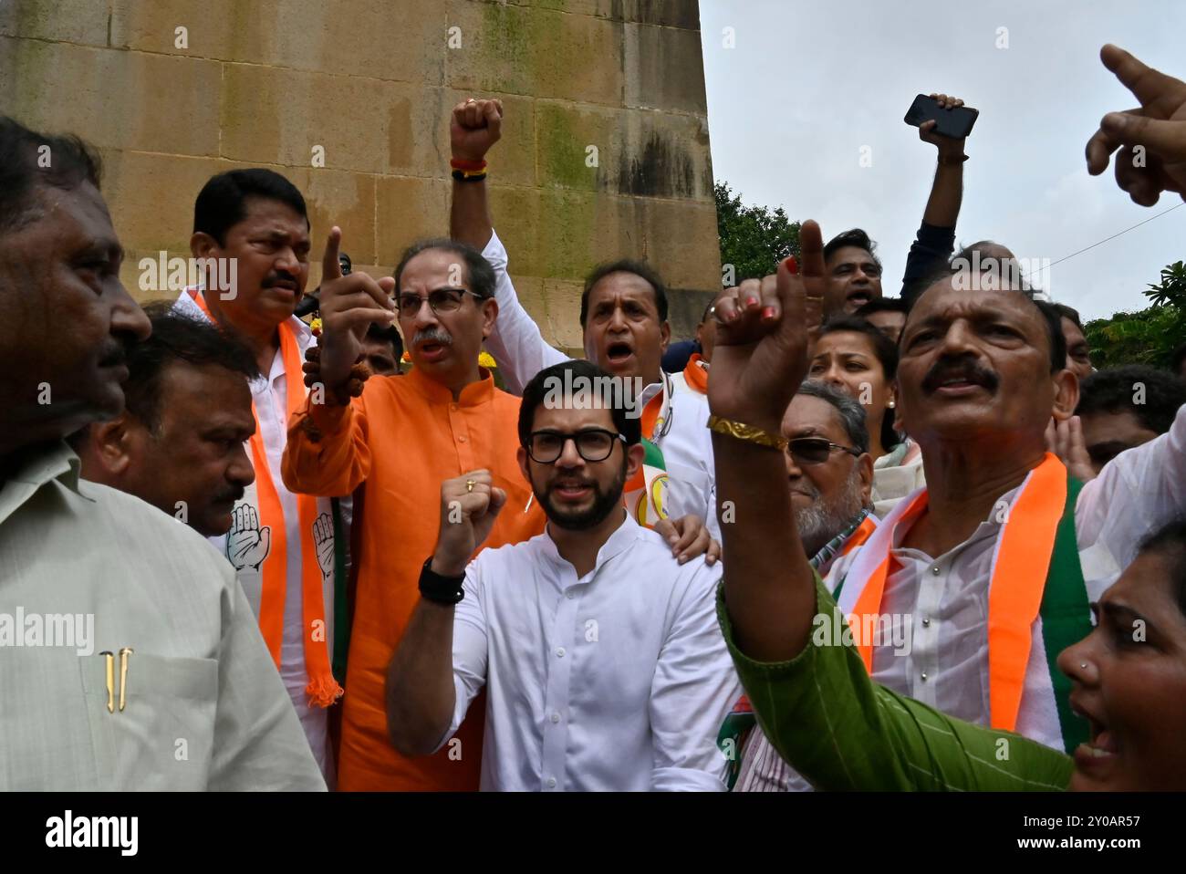 MUMBAI, INDIA - SEPTEMBER 1: MVA leaders Uddhav Thackeray (Shivsena UBT), Sharad Pawar (NCP SP ...