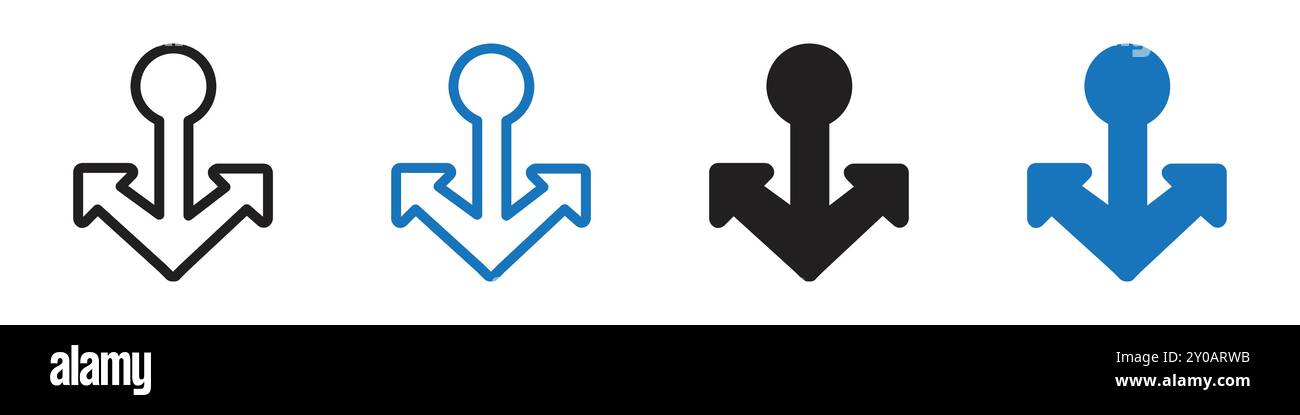 Anchor Icon Linear Vector Graphics Sign Or Symbol Set For Web App Ui Stock Vector Image And Art