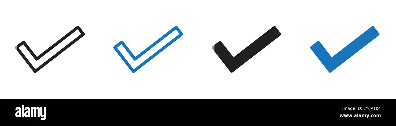 check mark icon linear vector graphics sign or symbol set for web app ui Stock Vector Image ...