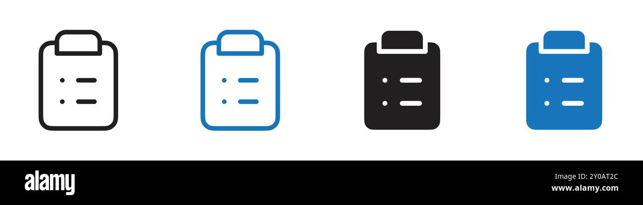 Clip board icon linear vector graphics sign or symbol set for web app ...