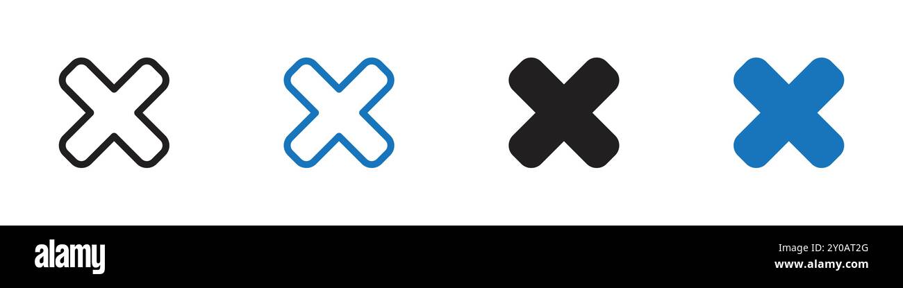 Close icon linear vector graphics sign or symbol set for web app ui ...