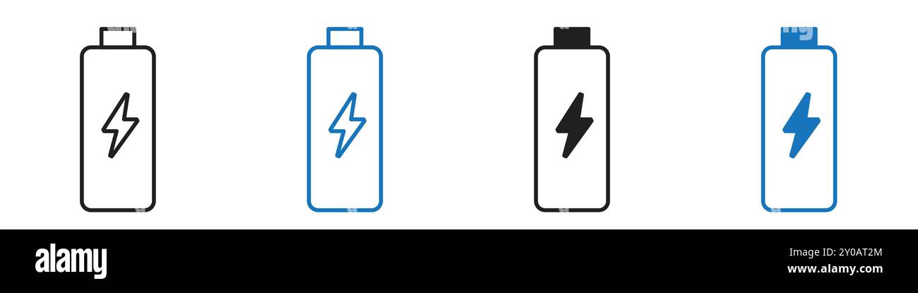 Battery icon linear vector graphics sign or symbol set for web app ui Stock Vector Image & Art ...